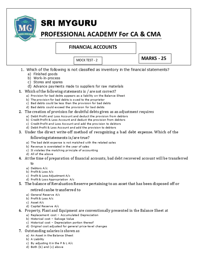 2qa Final Accounts Part 1 | PDF