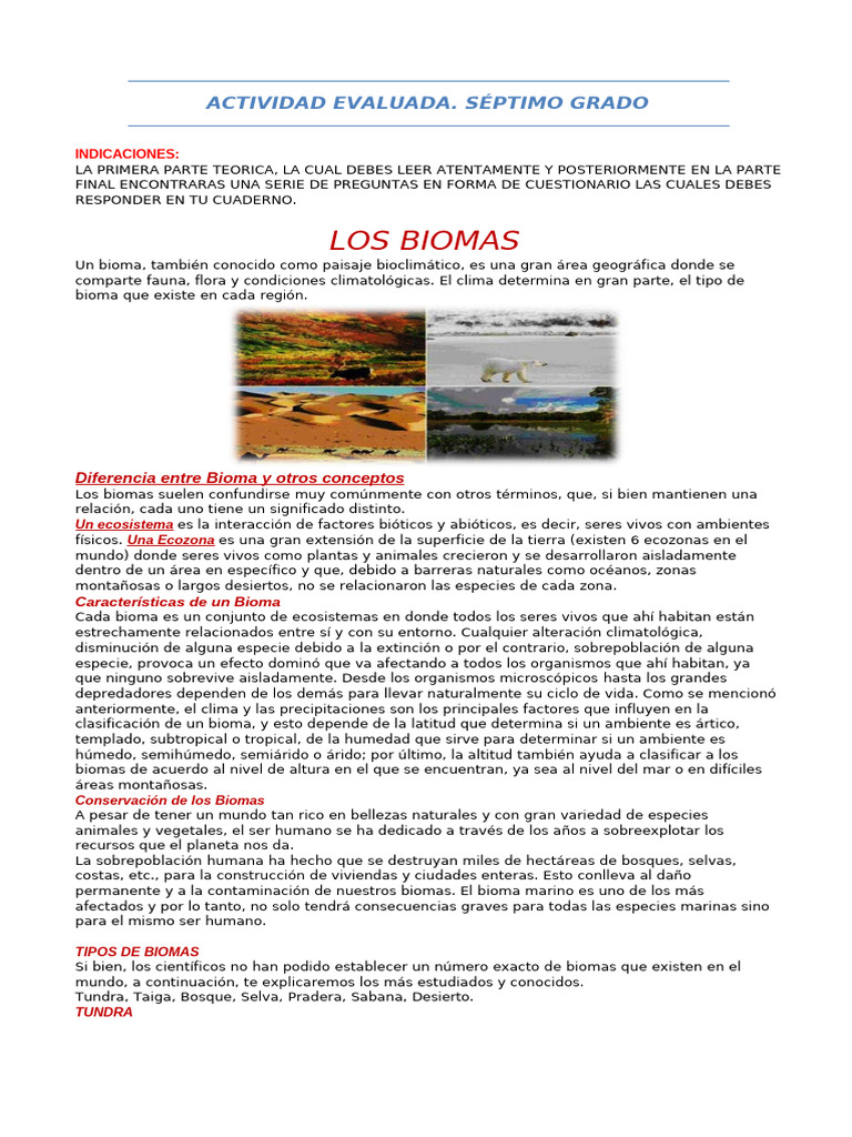Clasificación y Conservación de Biomas | PDF | Selva | Sabana