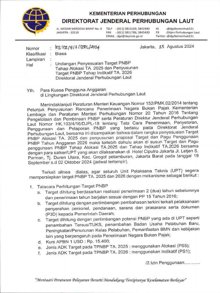 UND - Penyesuaian Target Alokasi PNBP TA. 2025 Dan Penyusunan Target ...