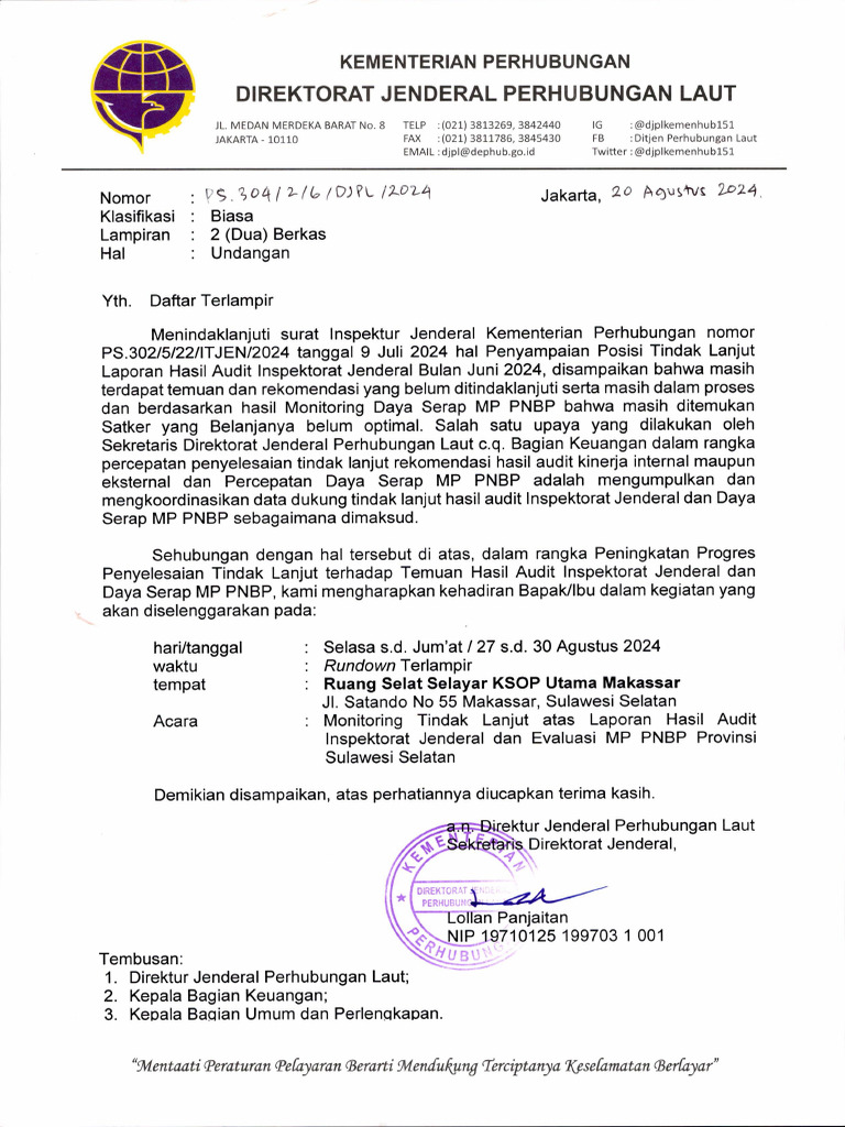 Monitoring TL LHA Itjen Dan Evaluasi MP PNBP Sulsel | PDF