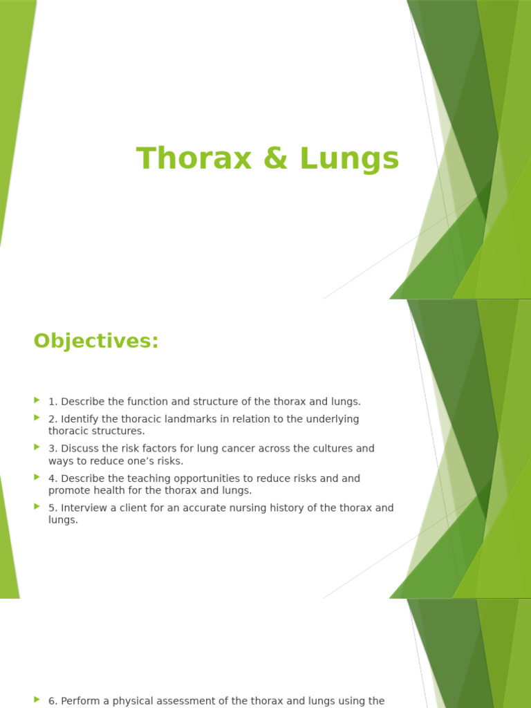 Thorax and Lung Assessment Guide | PDF | Thorax | Thorax (Human Anatomy)