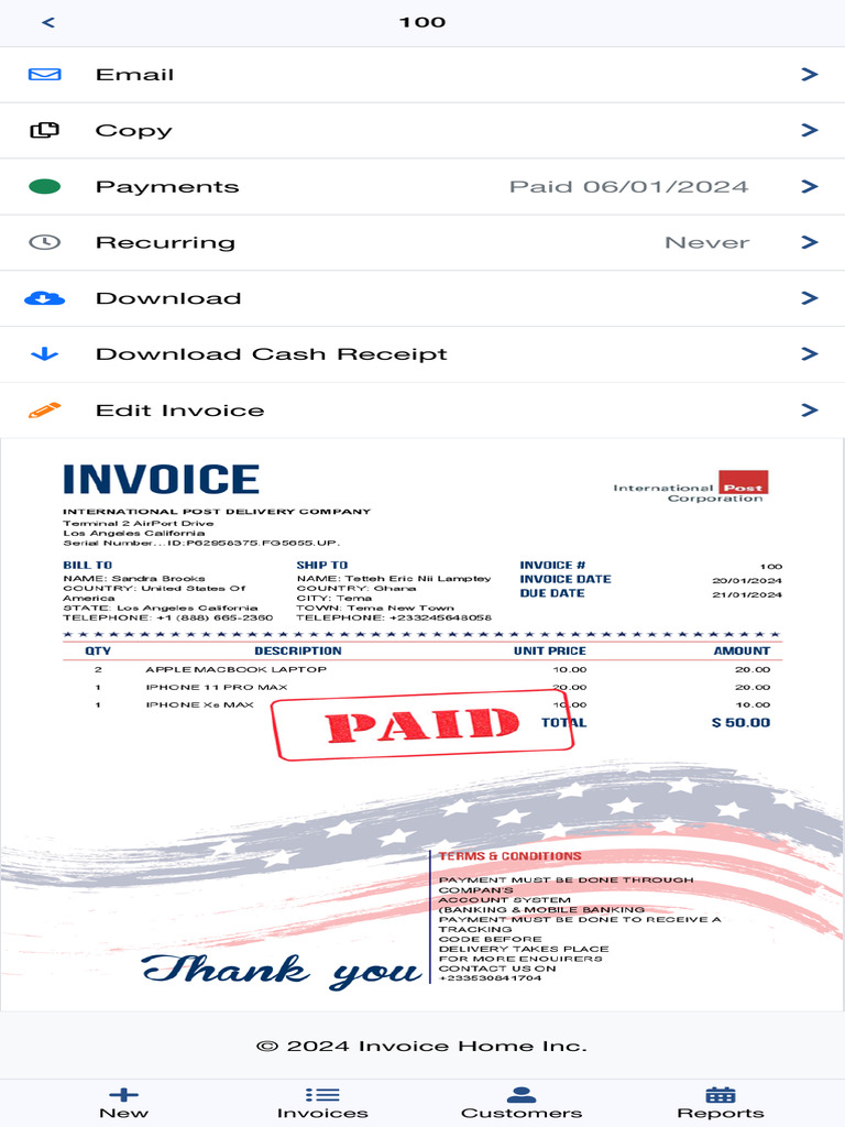 100 - Invoice Home 2 | PDF