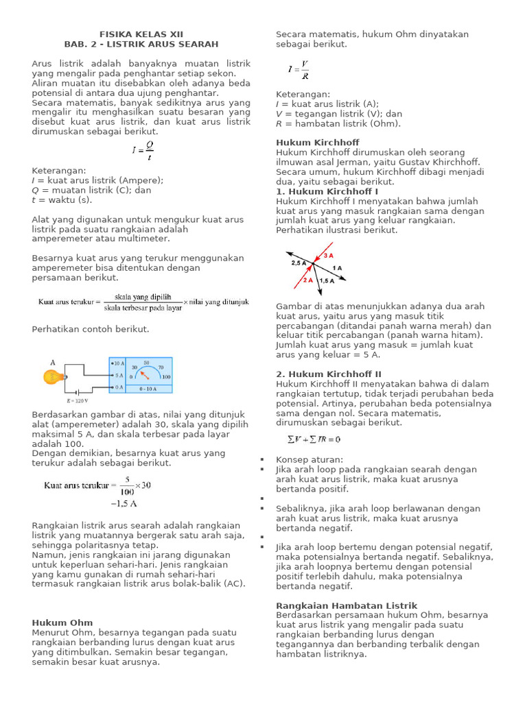 FISIKA XII - Listrik Arus Searah | PDF