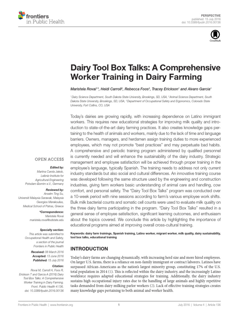 Dairy Training Modules | PDF