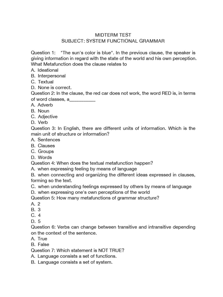 Midterm Test - SFG | PDF