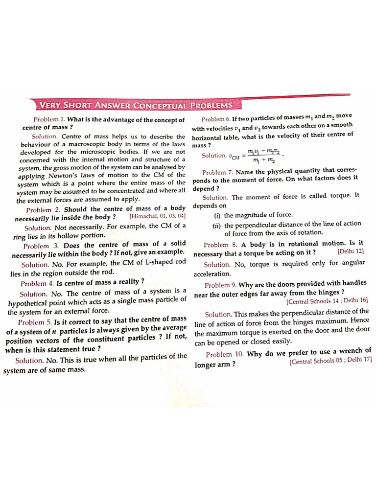 Centre of Mass | PDF