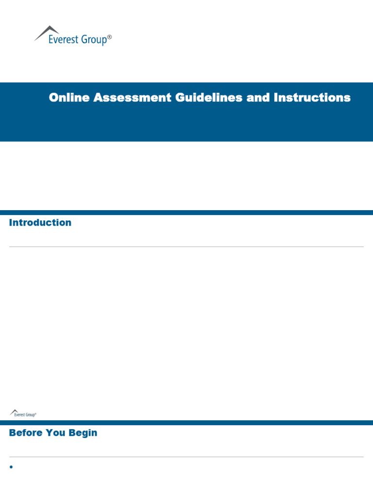 Online Test Guide-Everest Group | PDF