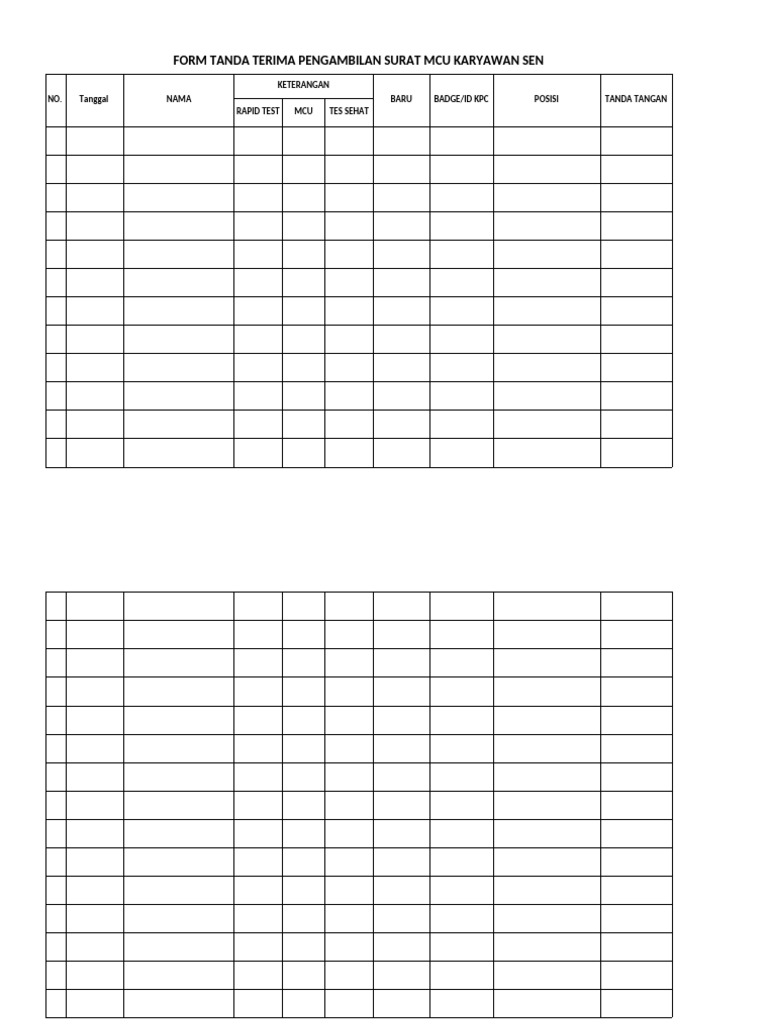 Form Absen MCU SEM | PDF