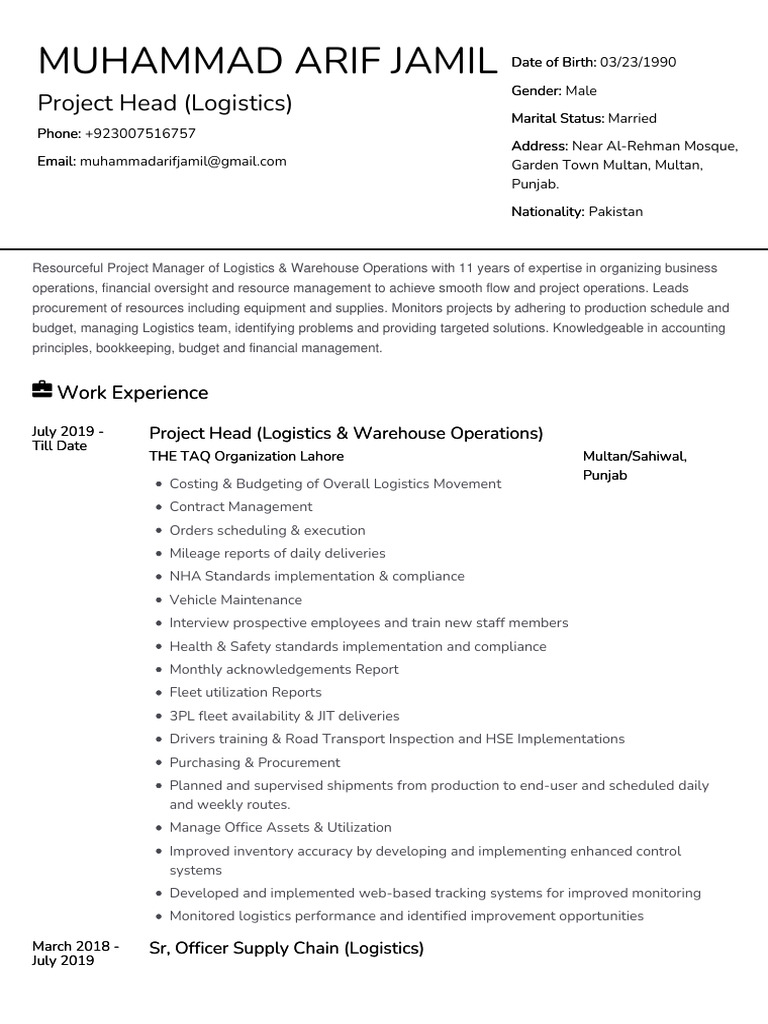 Arif Jamil CV | PDF