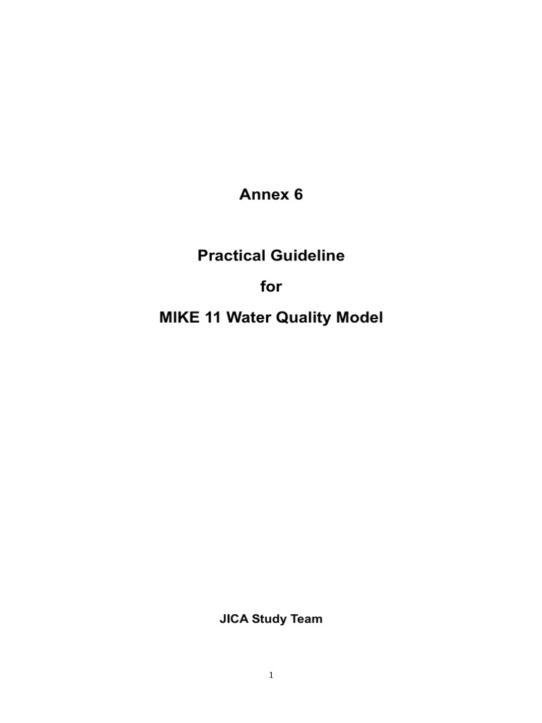 MIKE 11 For Water Quality Modelling (Probably Mike 11 Mike Eco Lab and ...