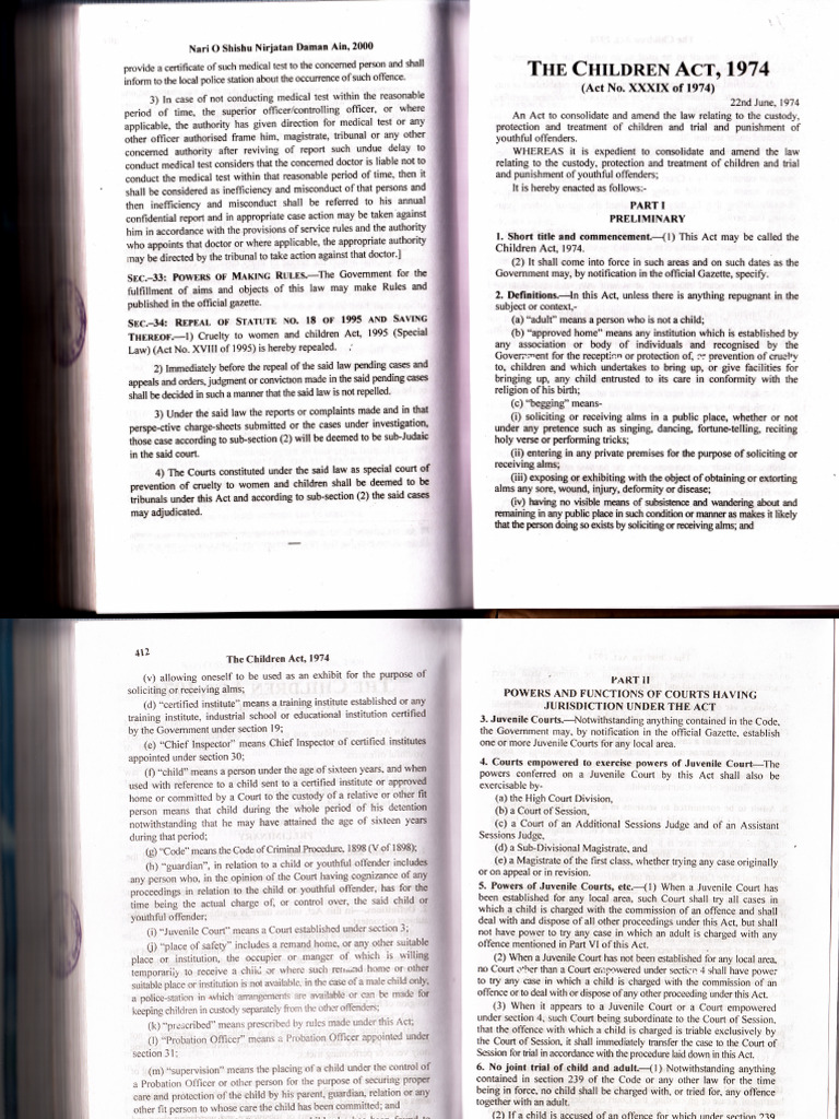The Children Act, 1974 | PDF