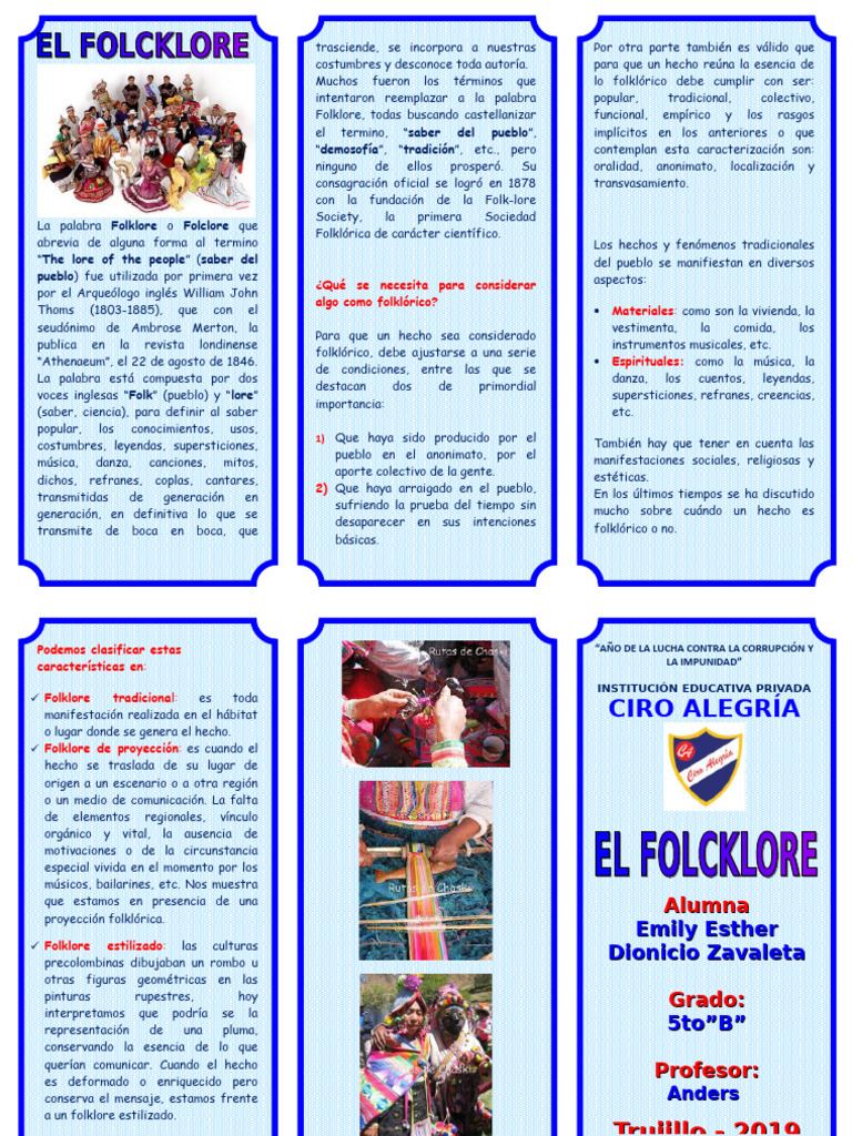 Triptico El Folklore | PDF
