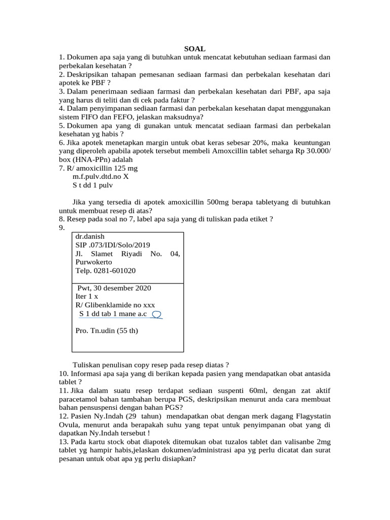 Soal Tertulis Latihan Upk | PDF