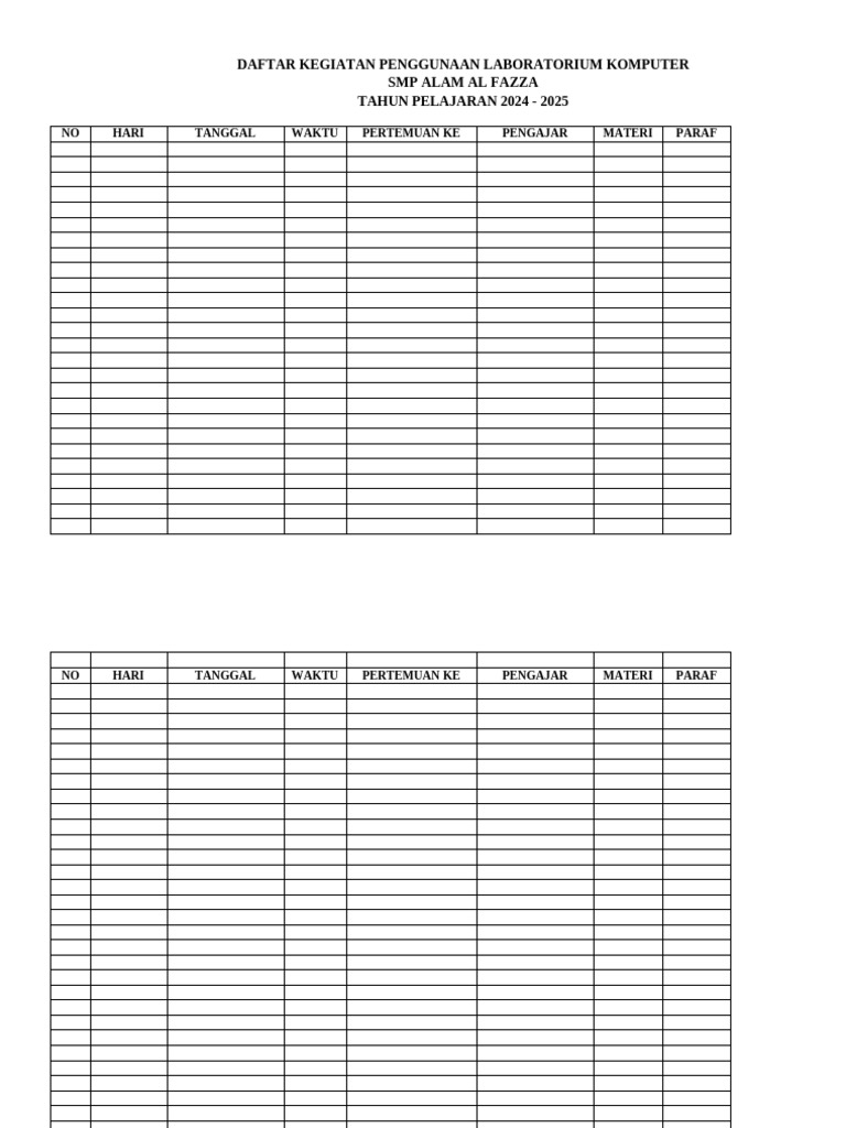 Buku Kunjungan Lab Komp | PDF