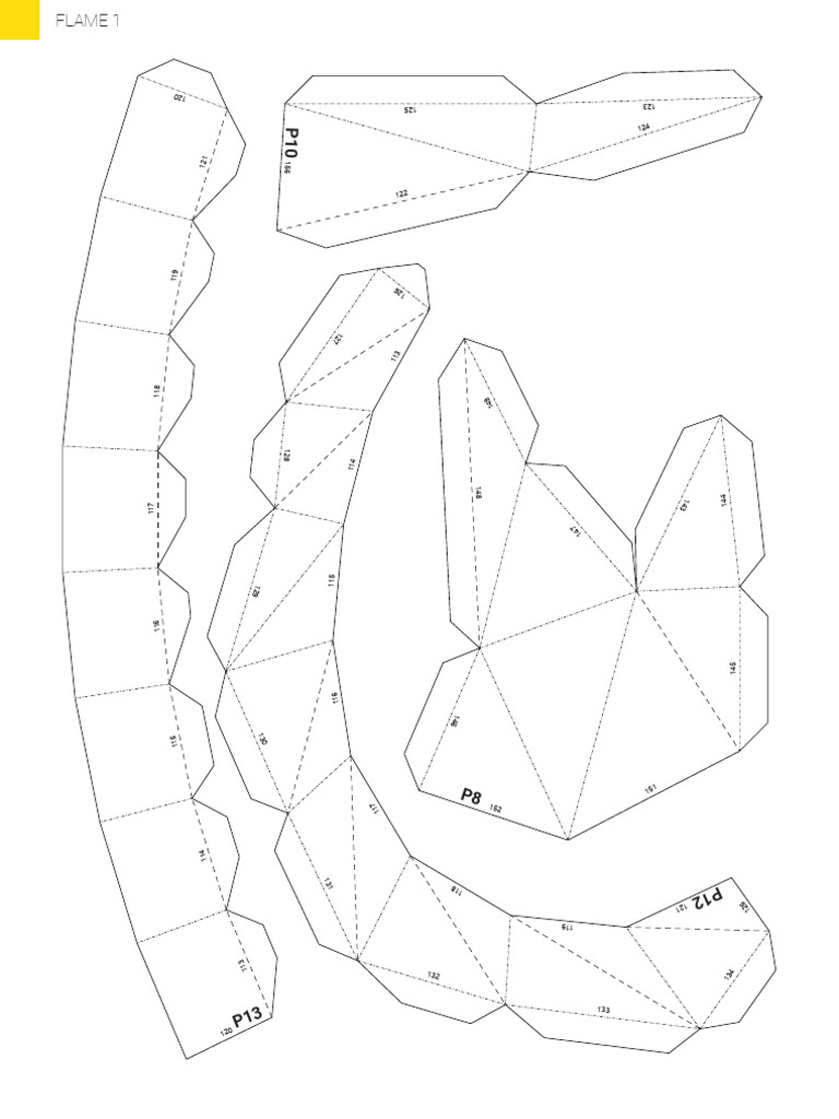 PaperPoly Torches Flames A4 Template | PDF