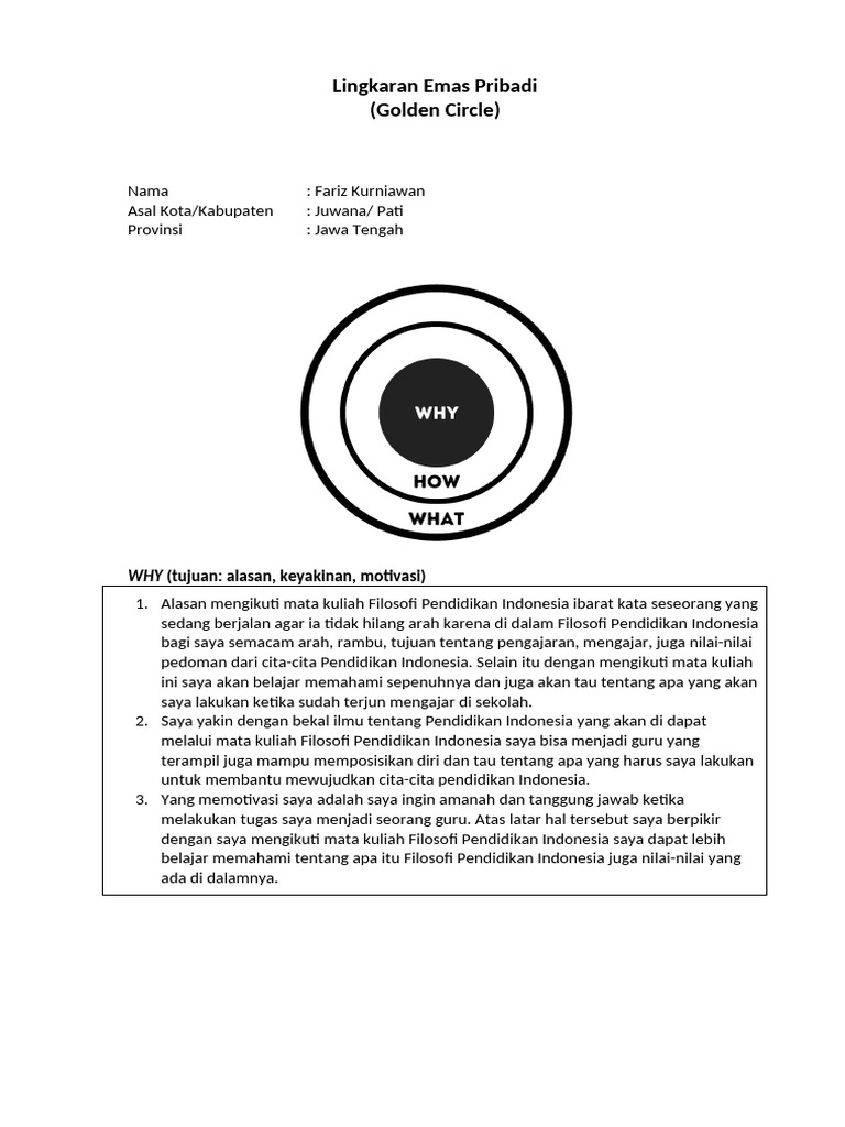 Golden Circle - Komitmen Diri Dalam Mata Kuliah Filosofi Pendidikan Nasional | PDF