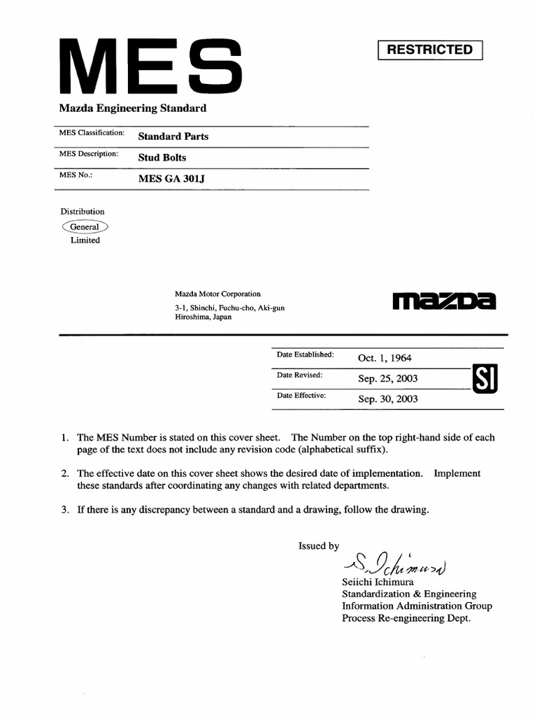 MES GA 301J Stud Bolts | PDF