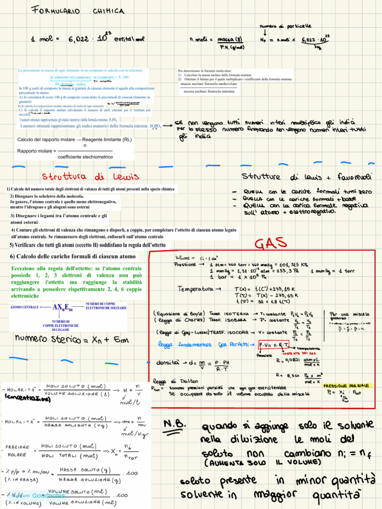 Formulario Chimica 2 | PDF