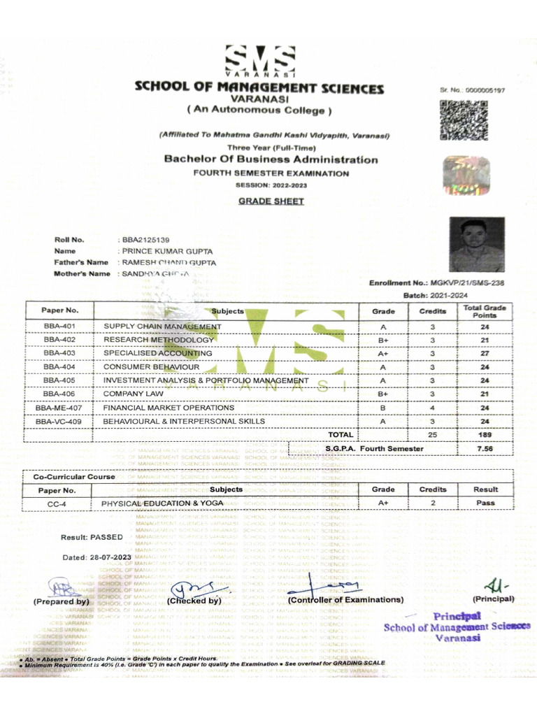 Semester 4result | PDF
