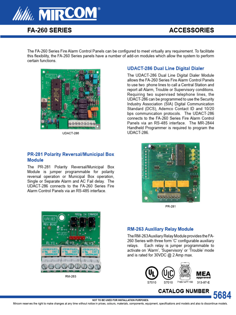 FA-260 Accessories | PDF