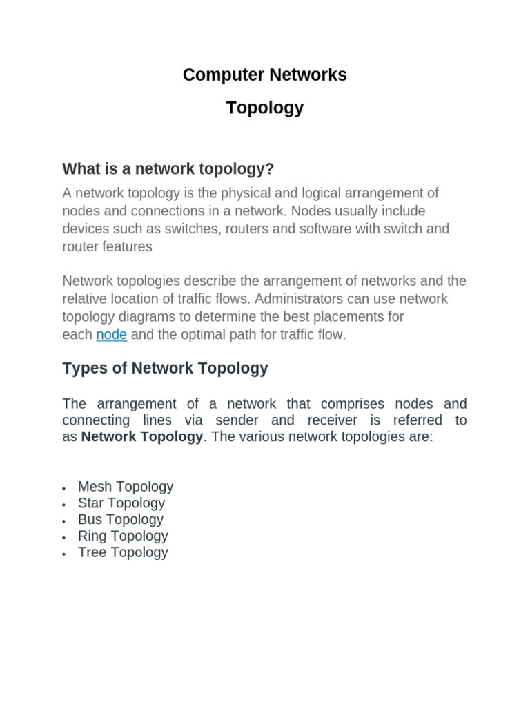 Topology Networks | PDF