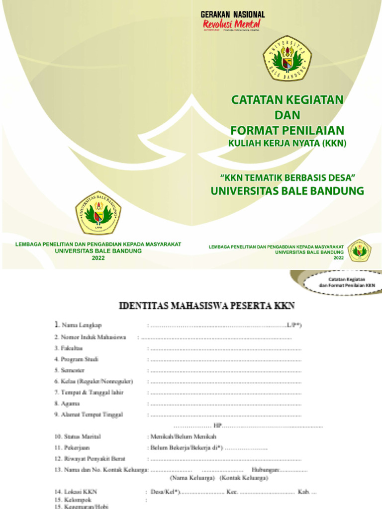 BUKU-FORMAT-PENILAIAN-KKN-2022 | PDF