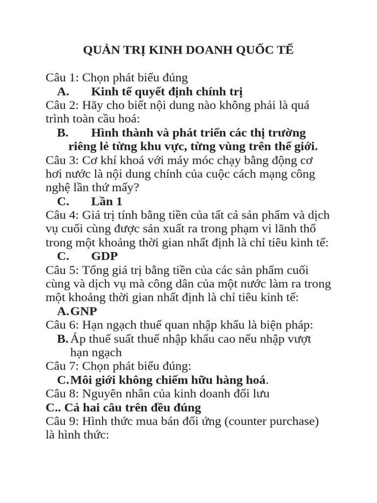 Quản trị kdqt | PDF