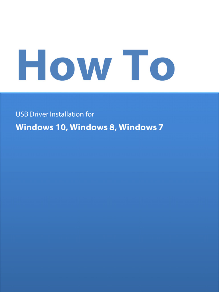 USB Driver Installation Guide - 201703 | PDF