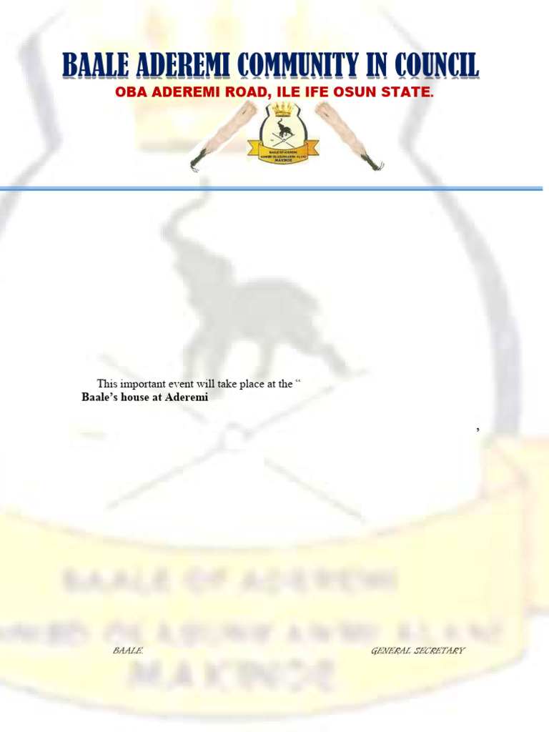 Baale Community Letter Head.1docx | PDF | Finance & Money Management