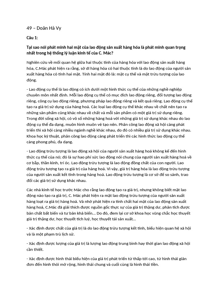 Bài tập KTCT | PDF