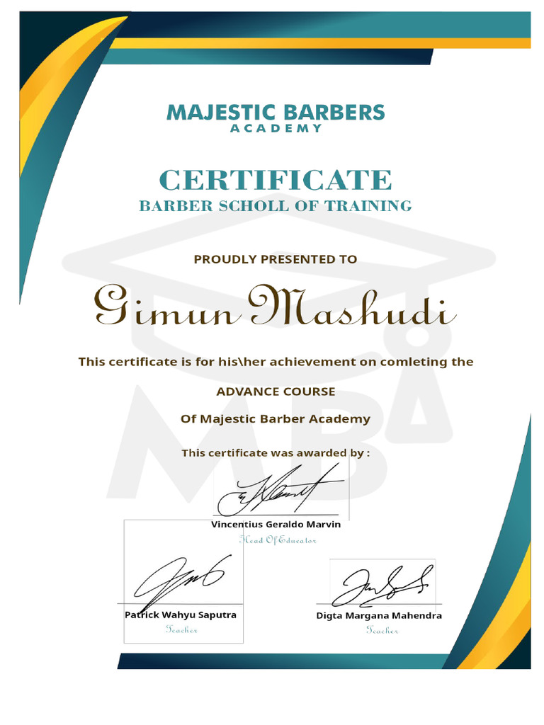 Certificate Barber | PDF