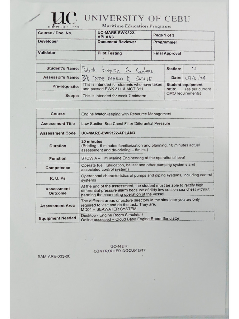GULANE PATRICK EUFRAN G. APlan Low Suction Sea Chest Filter ...