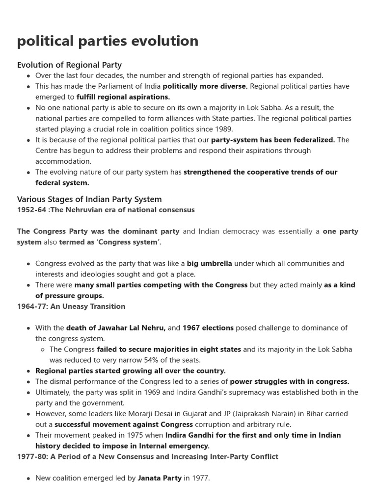11political Parties Evolution | PDF