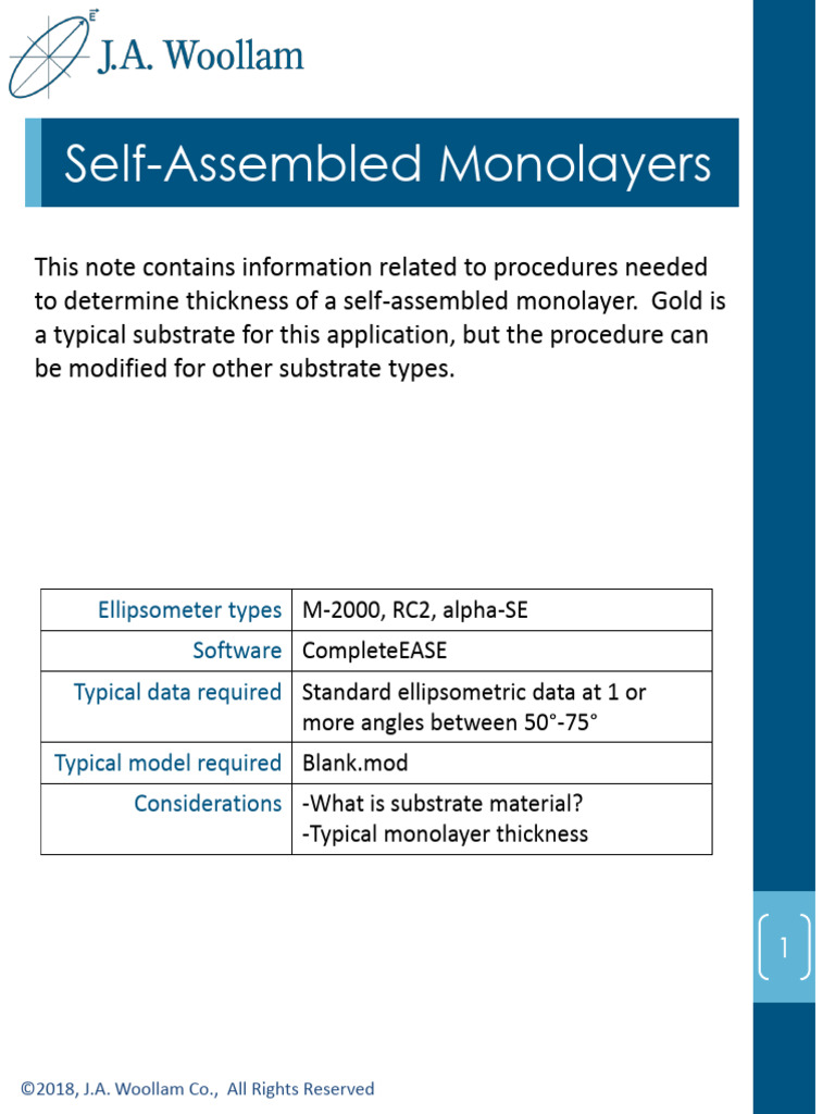 8 - Self Assembled Monolayers | PDF