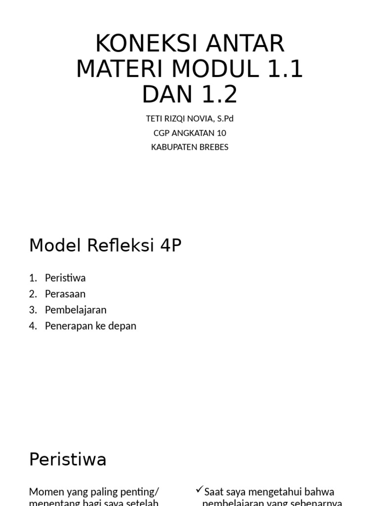 KONEKSI ANTAR MATERI MODUL 1.1 Dan 1.2 | PDF