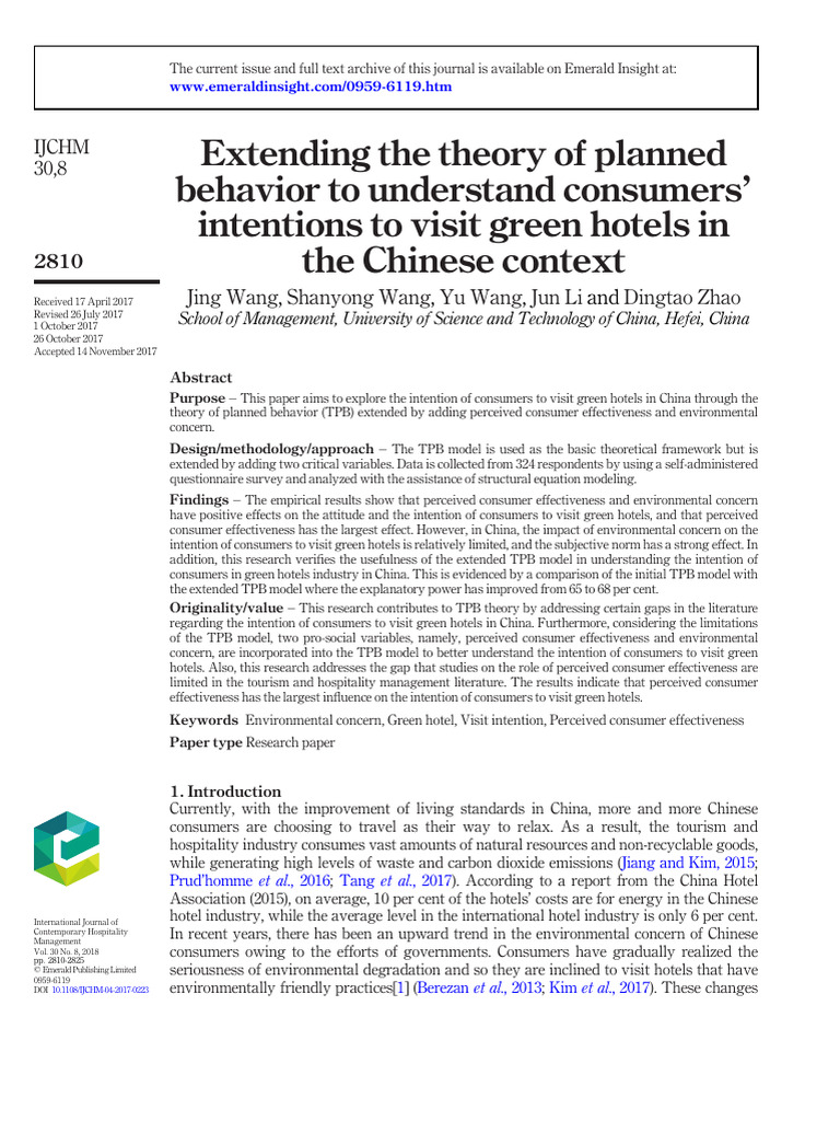 Extending The Theory of Planned Perceived Effectiveness and Environmental Concern 2018 ...