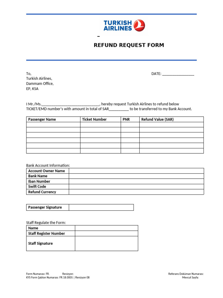 refund form | PDF