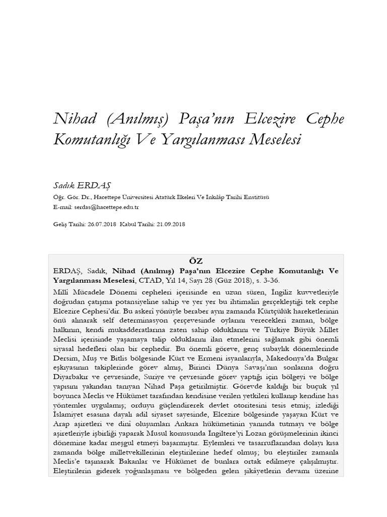 Nihad (Anılmış) Paşa'nın Elcez | PDF