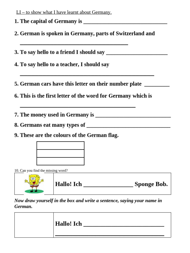 Introduction - To - Germany Worksheet | PDF