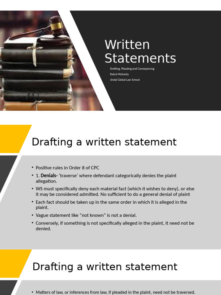Written Statement | PDF