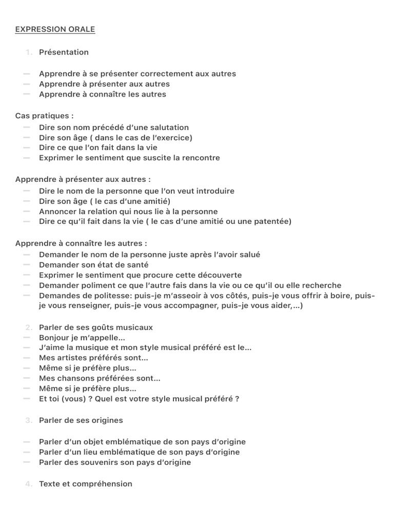 Expression Orale | PDF