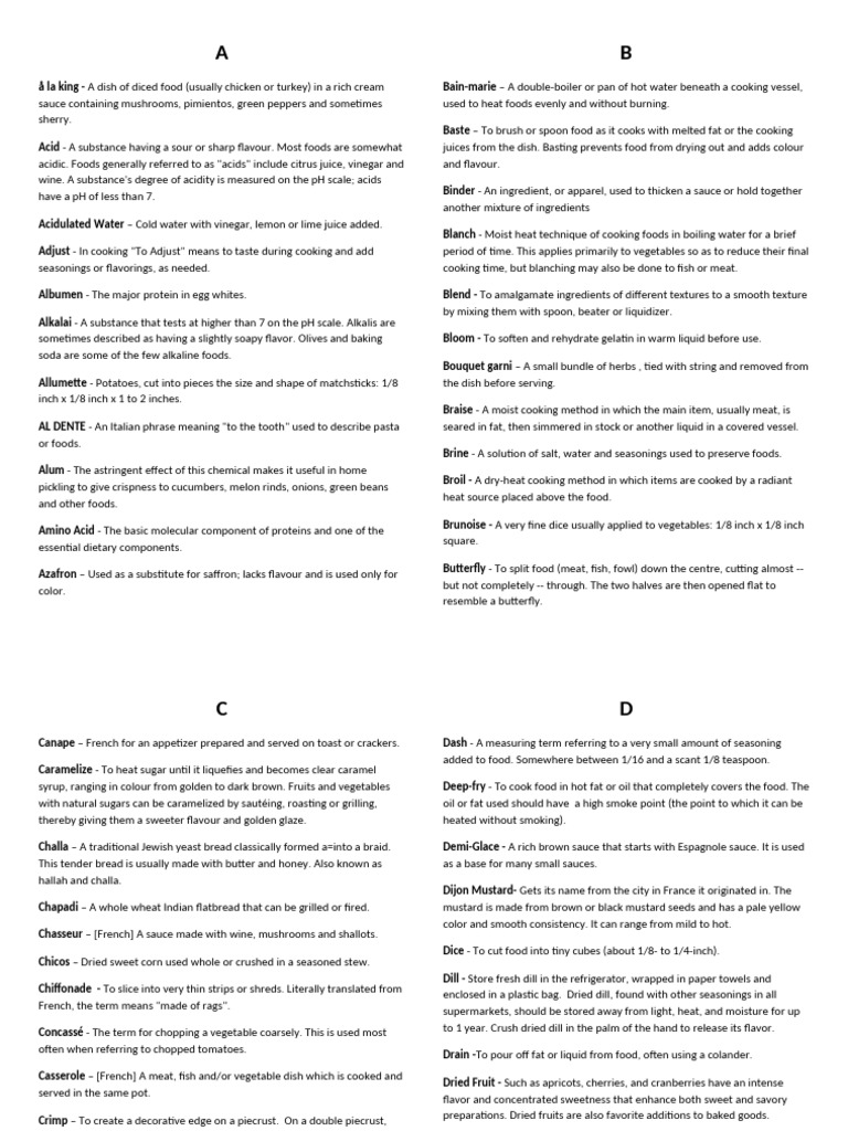 Culinary Terms | PDF