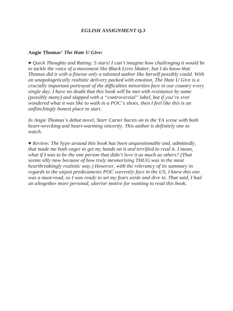 Eglish Assignment 3 Pdf