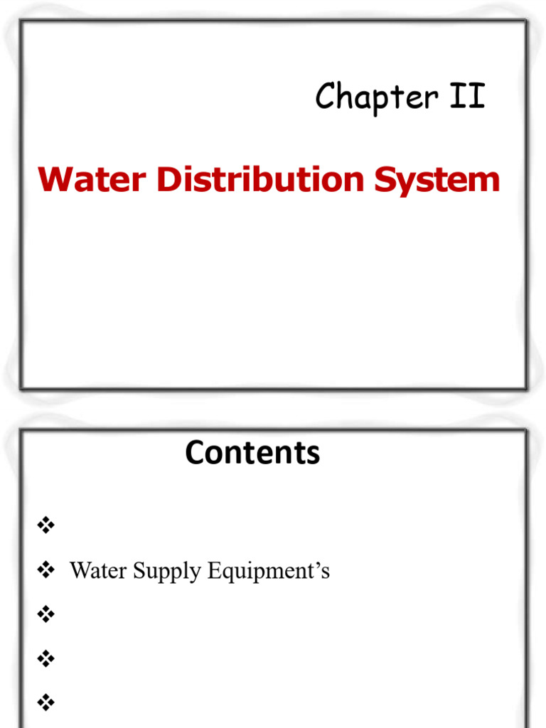 Water Distribution System Pdf Pipe Fluid Conveyance Pump