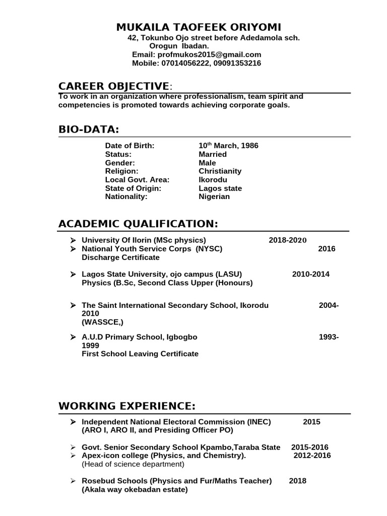 New Profmukos CV 4 | PDF