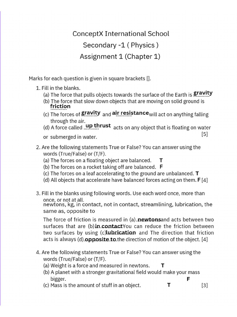 Physics Assignments | PDF