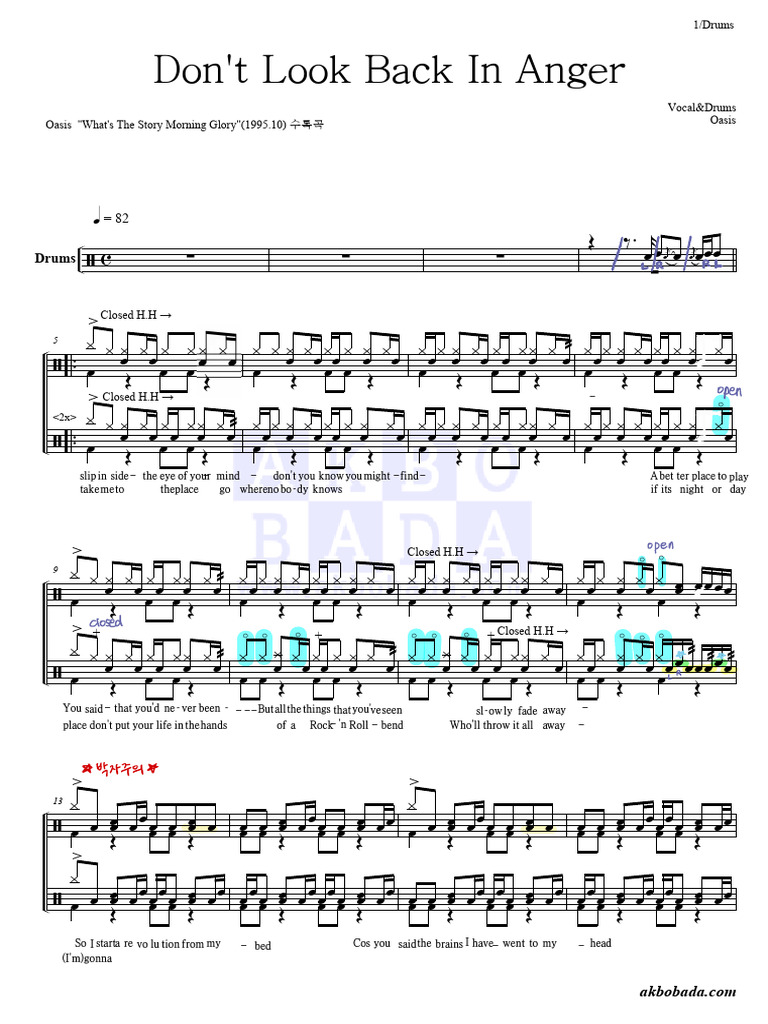 Dont Look Back Anger Tab | PDF