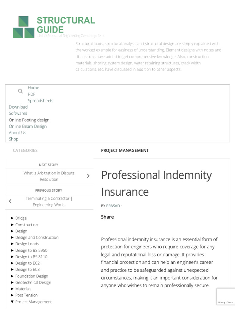Professional Indemnity Insurance - Structural Guide | PDF