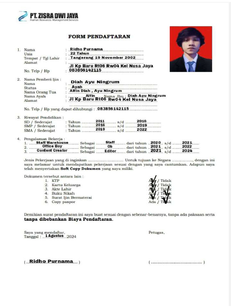 formpendaftaran | PDF