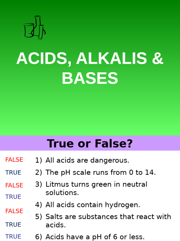 Acids, Alkalis & Bases | PDF